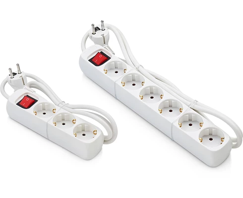 ON Extension lead 3-way grounded with switch, 1.5m + Extension lead 6 ...