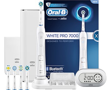 Oral-B Pro 7000 White - Elektrisk tannbørste med Bluetooth og Smartguide