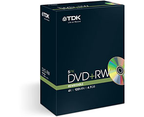TDK DVD+RW 4.7GB 4x 5-pack | NetOnNet