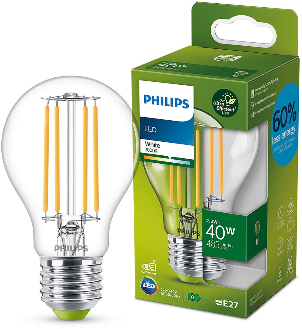 Philips LED CLA 40W A60 E27 3000K CL EELA SRT4 ... | NetOnNet