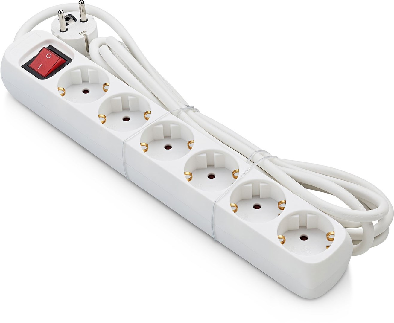 ON Extension lead 6-way grounded with switch, 3m - Strømforgrener med ...